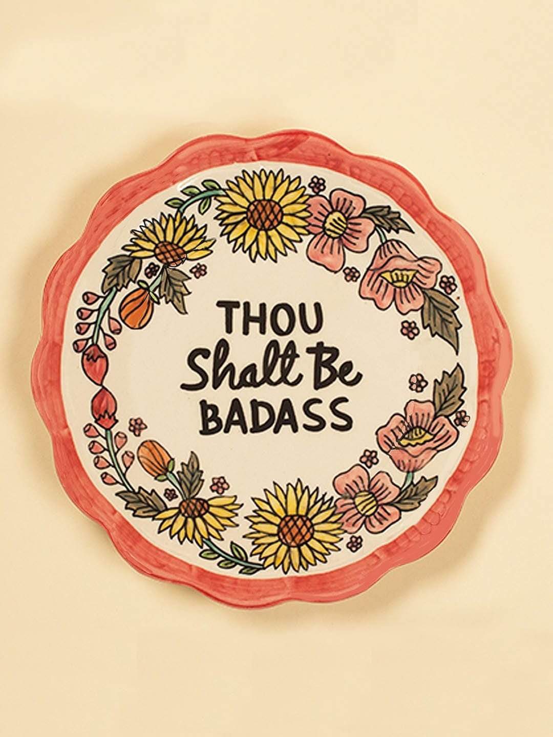 Buy Badass Handpainted Stoneware Wall Plate Online | Wishing Chair