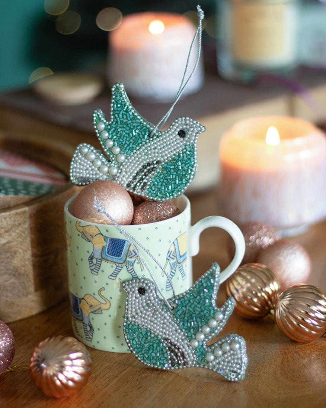 Buy Doves Christmas Ornaments - Set of 2 Online | Wishing Chair