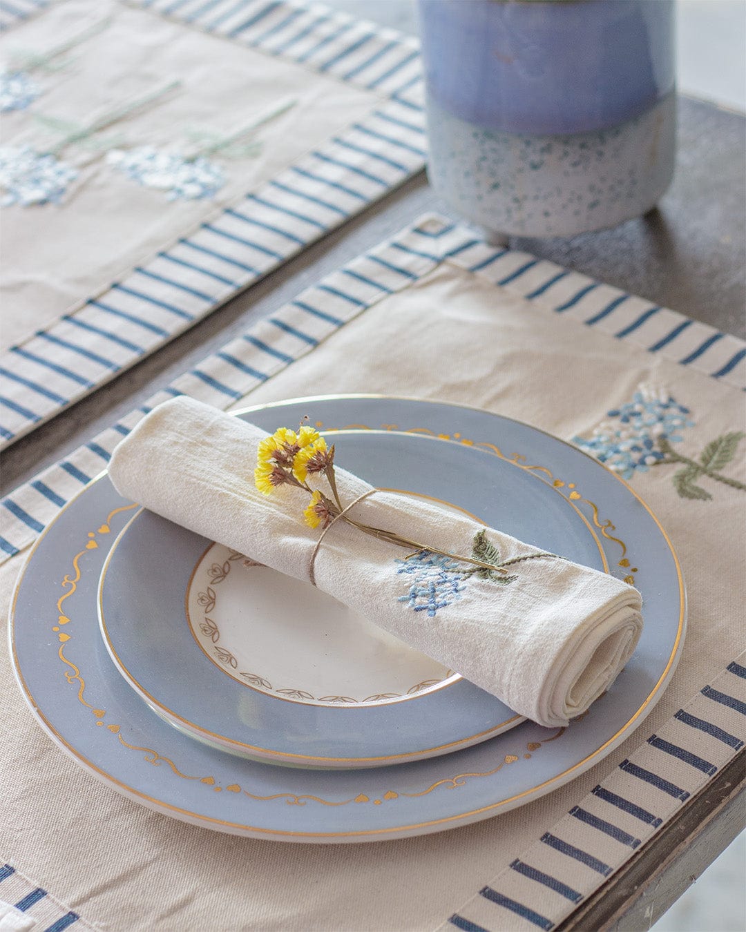Buy Escape in Blue Table Linen Collection - Set of 9 Online | Wishing Chair