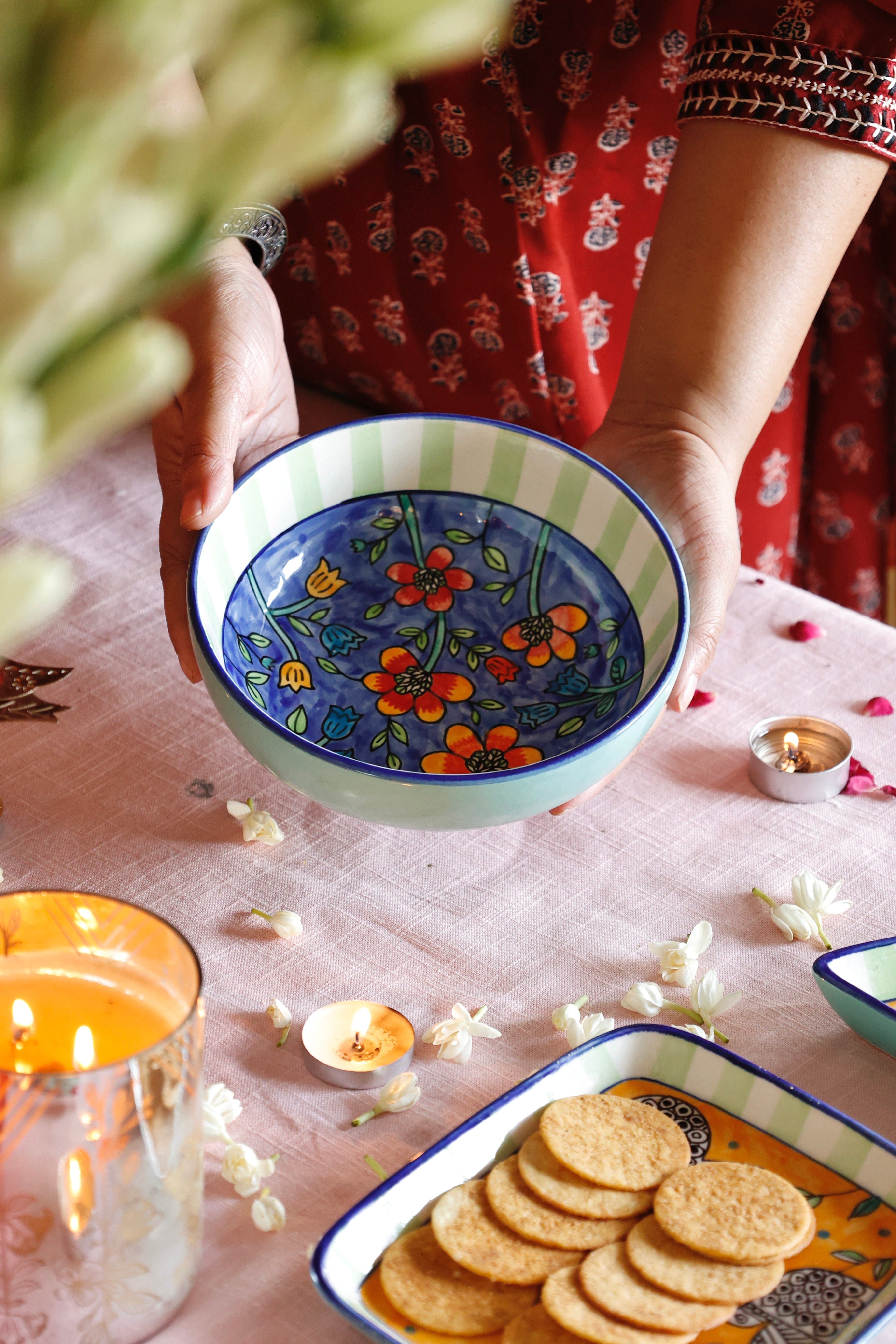 Buy Perch Handpainted Ceramic Pasta Bowl Online | Wishing Chair