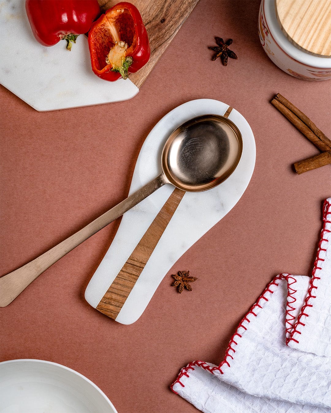 Buy Marble & Inlay Wood Spoon rest Online | Wishing Chair