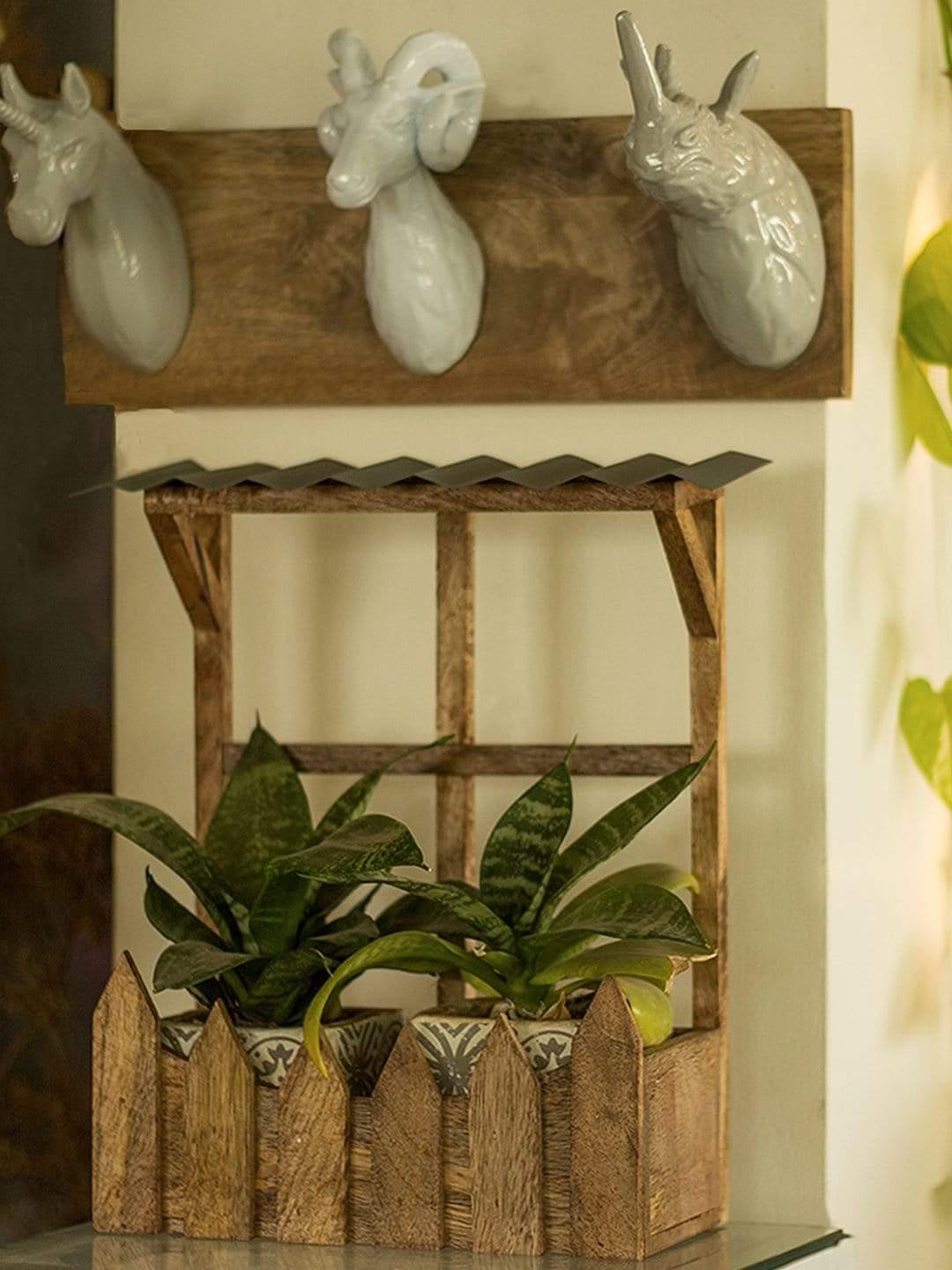 Buy Wooden Hut Planter Holder Online | Wishing Chair